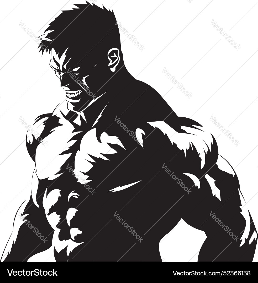 Risen muscle corpse black emblematic zombie Vector Image