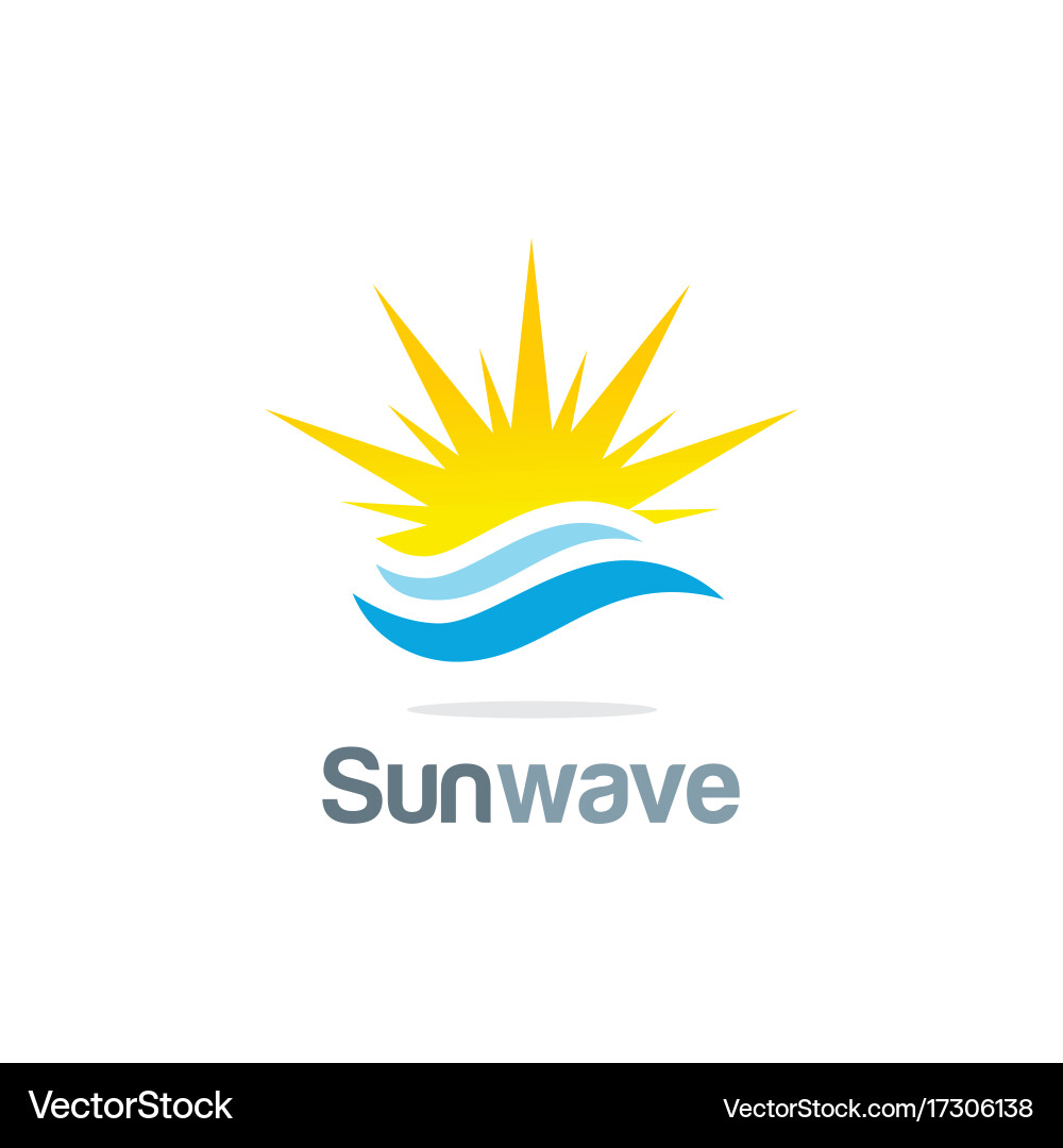 Sun solar wave logo Royalty Free Vector Image - VectorStock