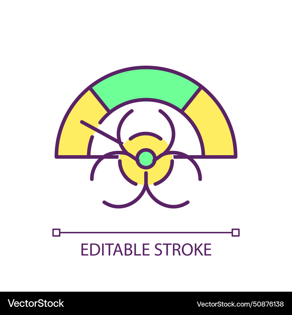 Toxicity decrease meter rgb color icon Royalty Free Vector