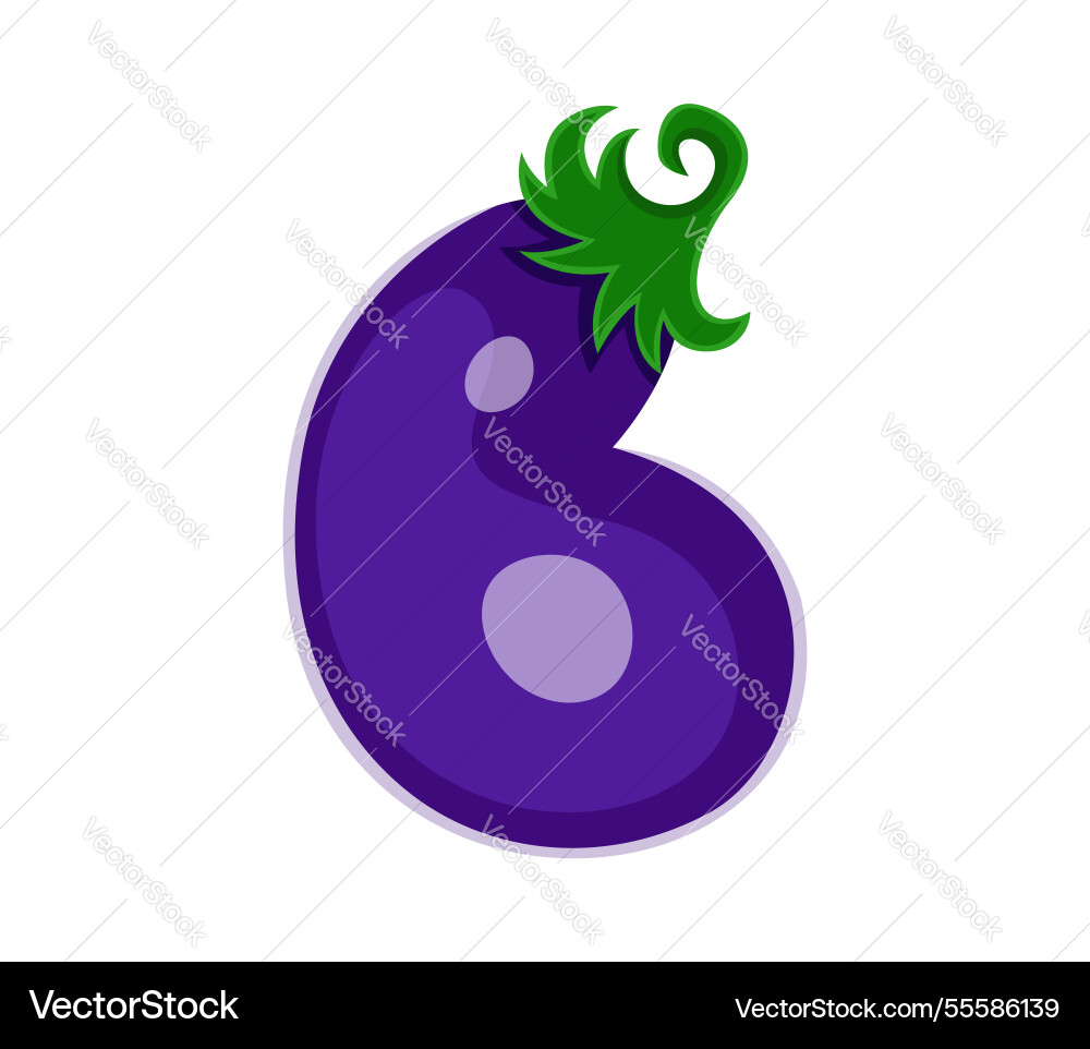 Cartoon Bauernhof Schriftart Typ Aubergine Gemüse Schriftart