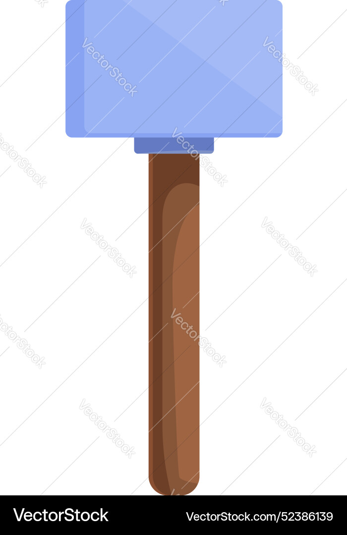 Cartoon rubber mallet standing with wooden handle Vector Image