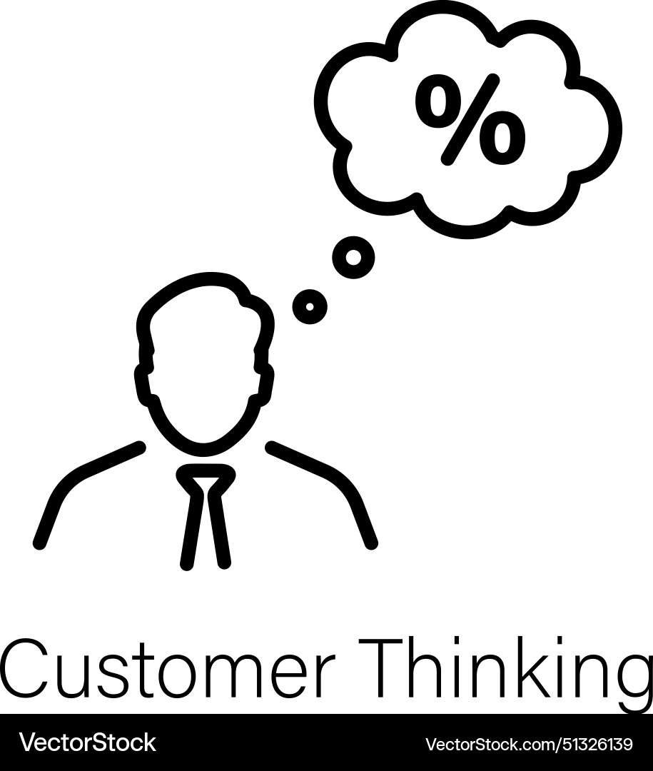 Customer thinking Royalty Free Vector Image - VectorStock