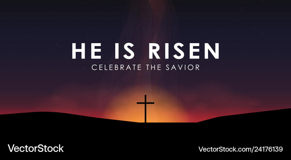 Dramatic Christian Sunrise Easter Scene Royalty Free Vector