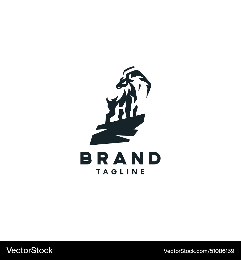 Modern mountain goat logo design Royalty Free Vector Image