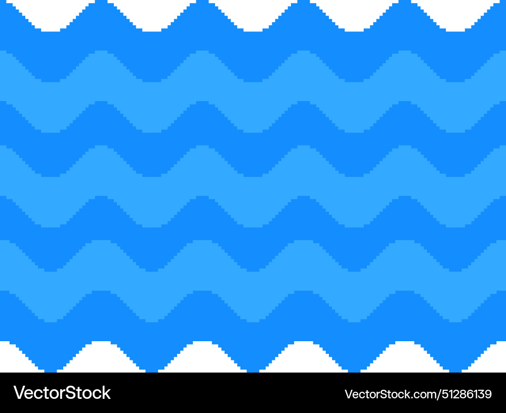 Sea waves pixel art - asset for game oceanic Vector Image
