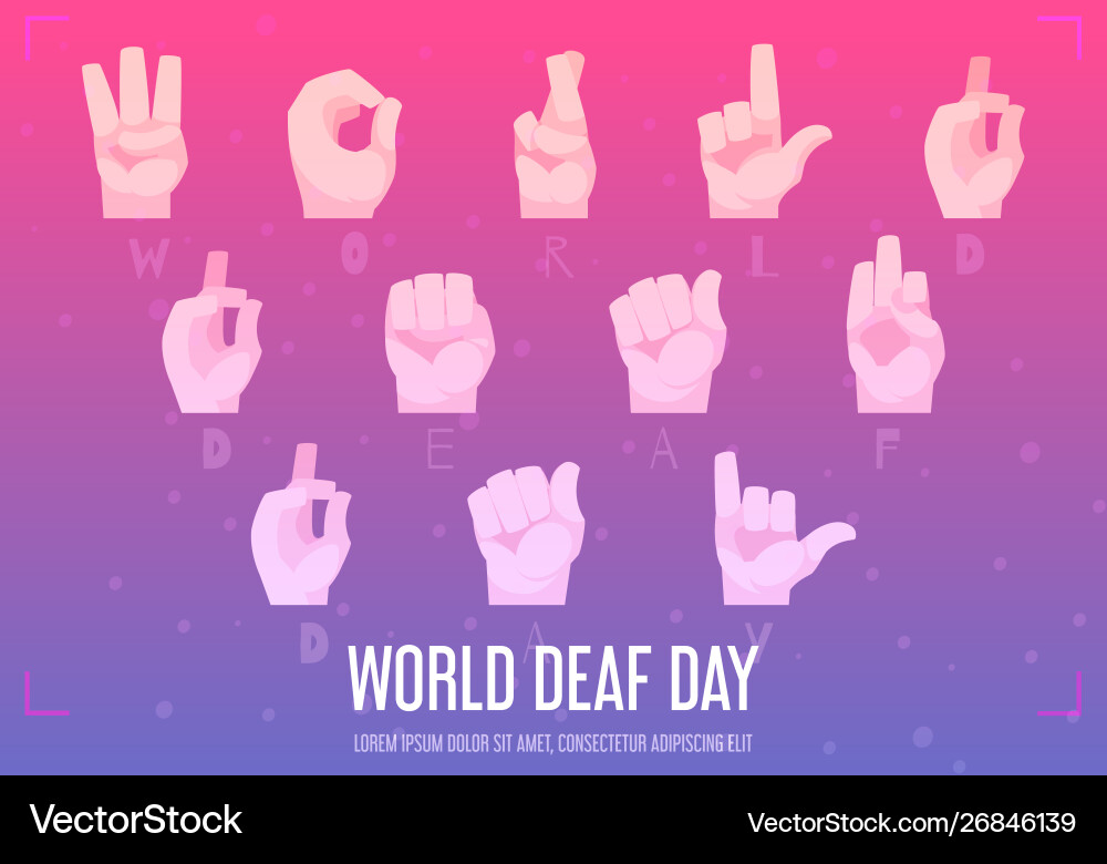 World deaf day poster Royalty Free Vector Image