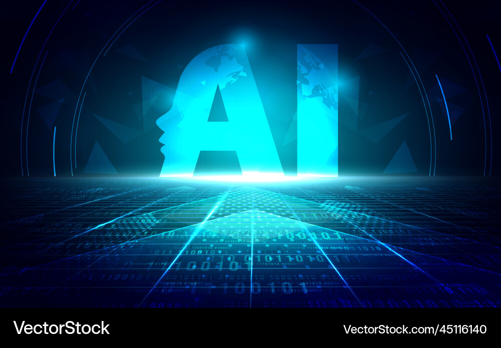 Ai artificial intelligence abstract digital tech Vector Image