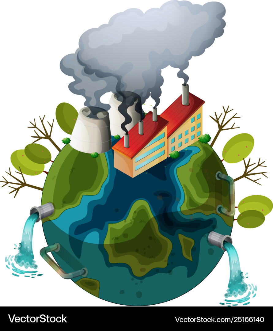 An polluted earth icon Royalty Free Vector Image