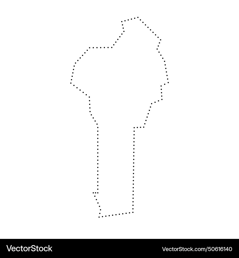 Benin Dotted Outline Map Royalty Free Vector Image