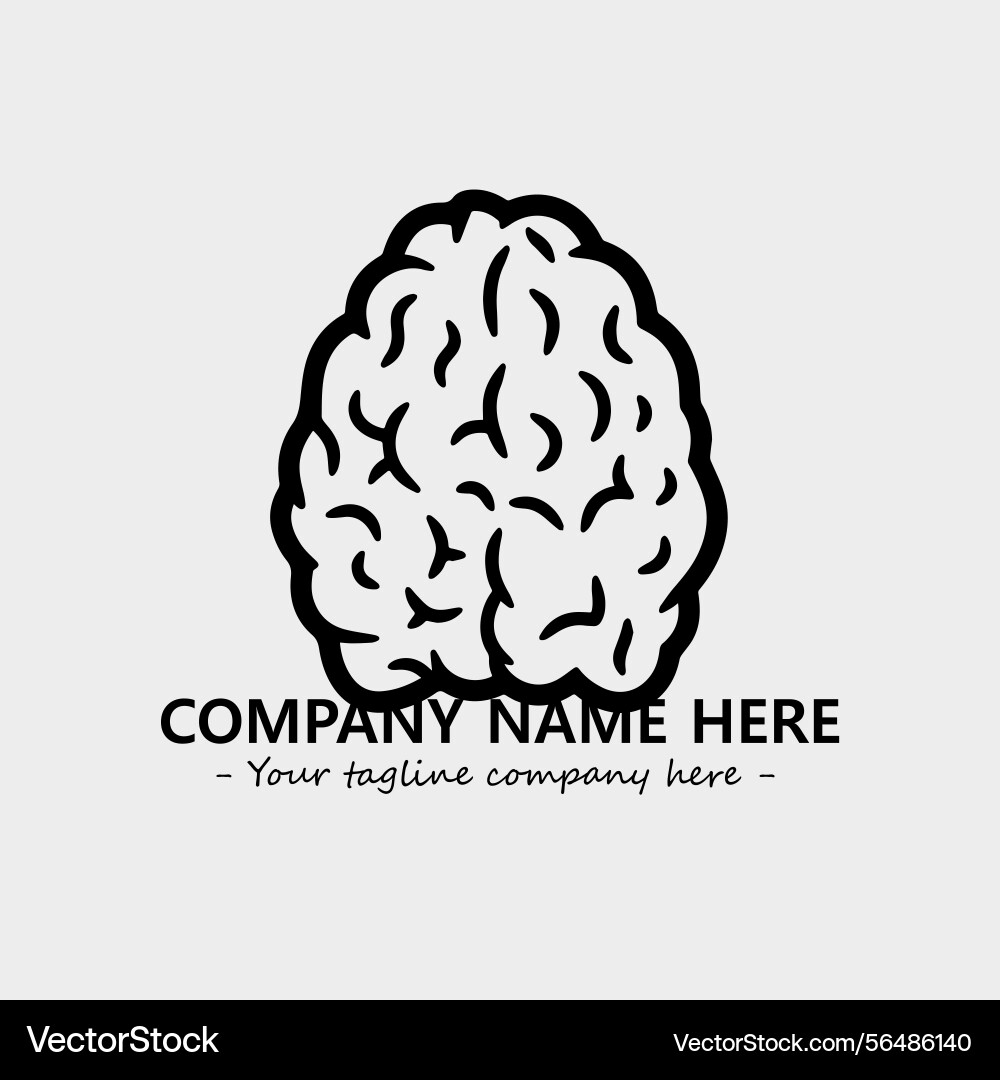 Brain black and white for logo company image Vector Image
