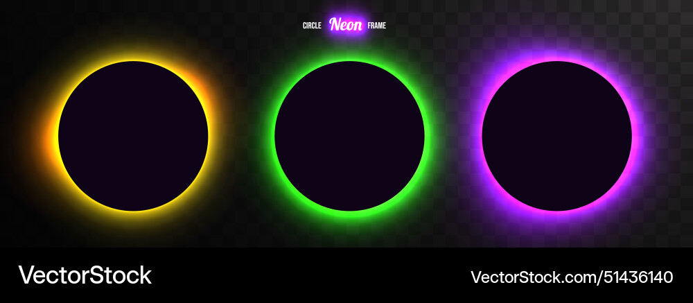 Colorful neon light frame collection futuristick Vector Image