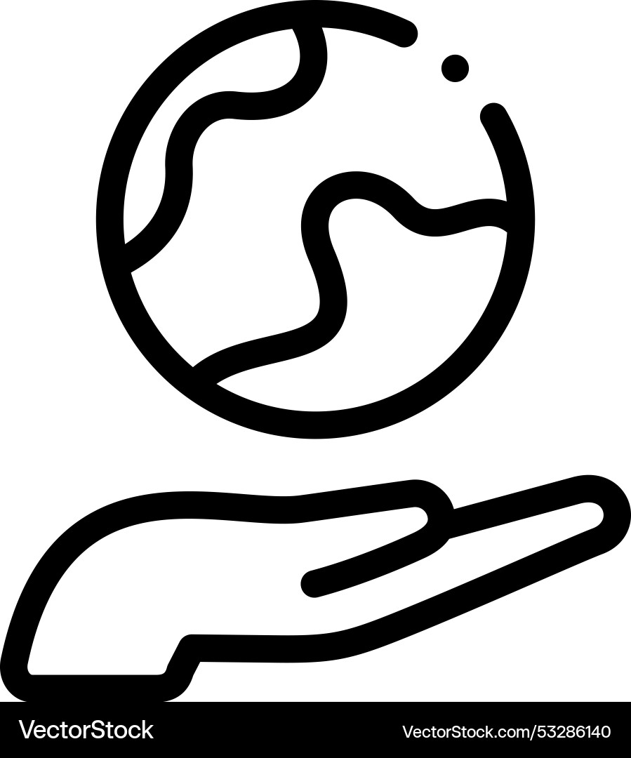 Earth icon thin linear style design isolated Vector Image