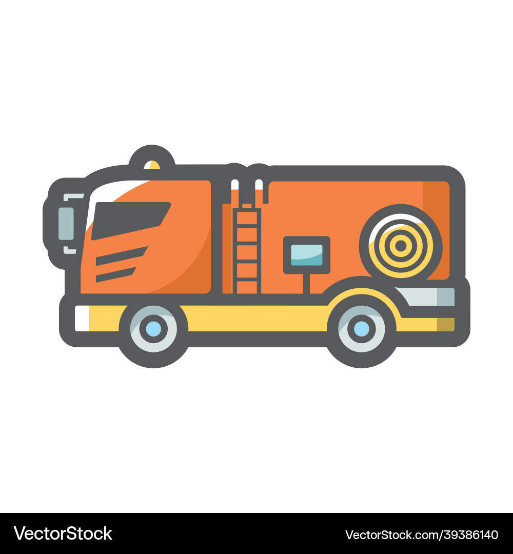 Fire engine rescue car icon cartoon Royalty Free Vector