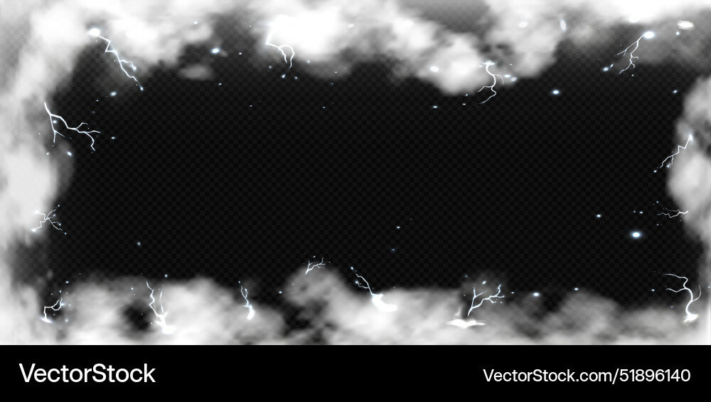 Frame with abstract fluffy fog lightning Vector Image