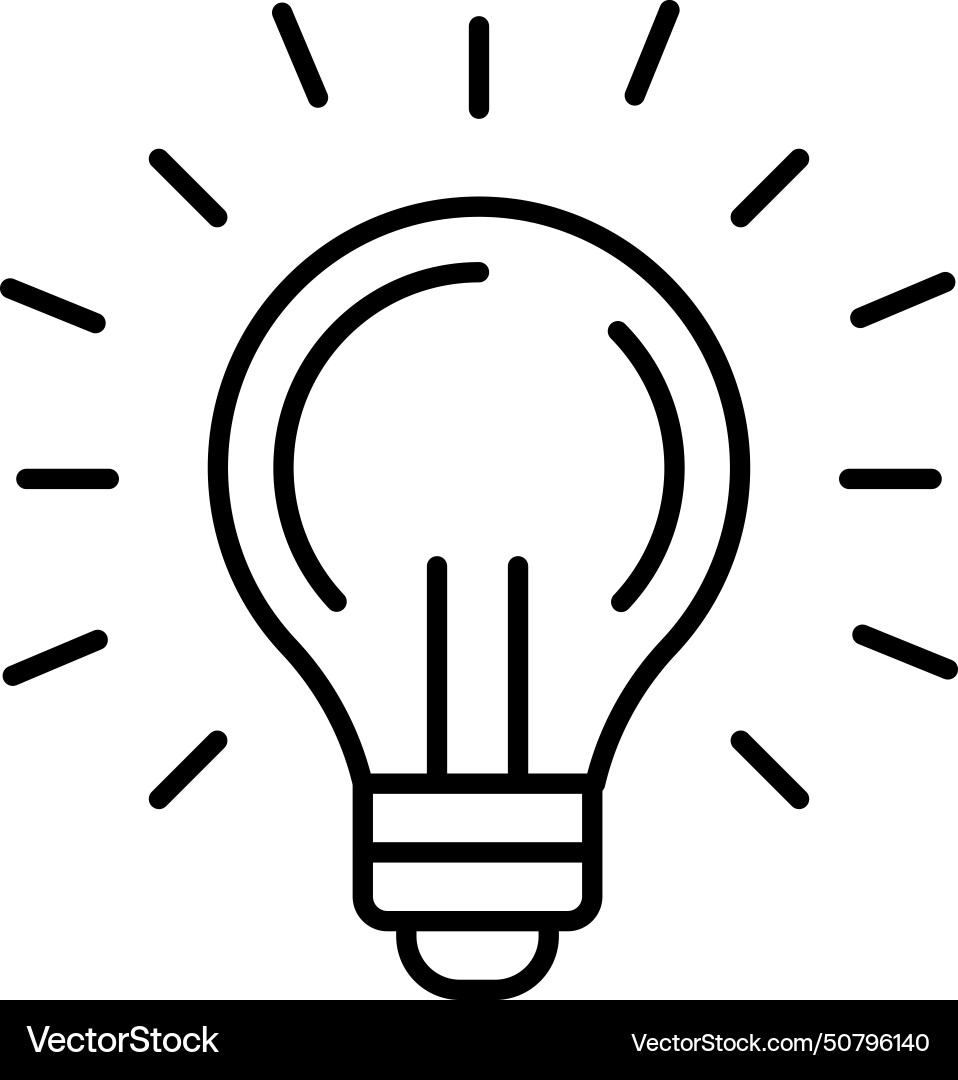 Lamp icon line design template isolated Royalty Free Vector