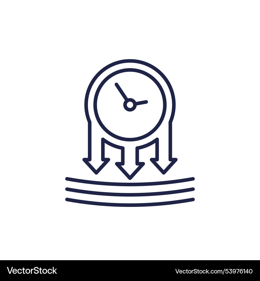 Pressure or impact line icon with a clock Vector Image