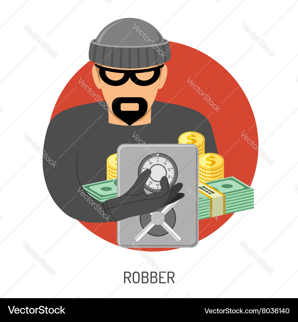 Robbery with Safe Icon Royalty Free Vector Image