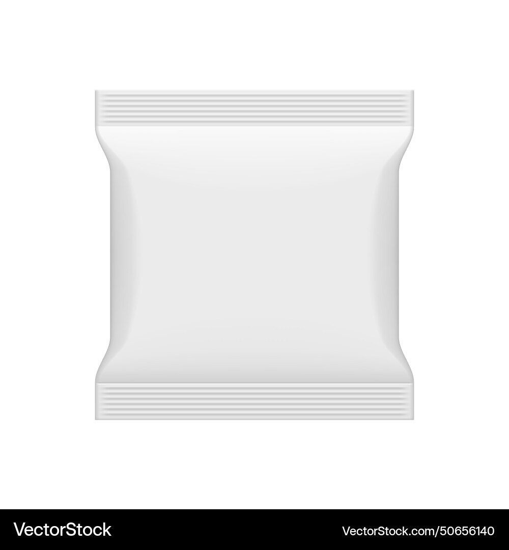 White square polyethylene bag for food or other Vector Image