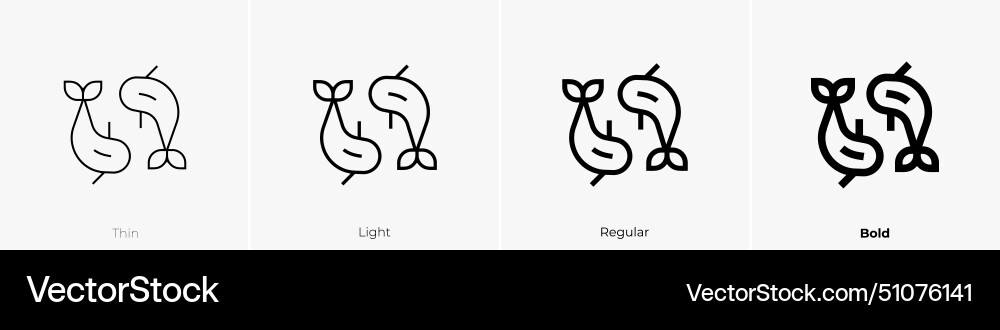 Carp fish icon thin light regular and bold style Vector Image