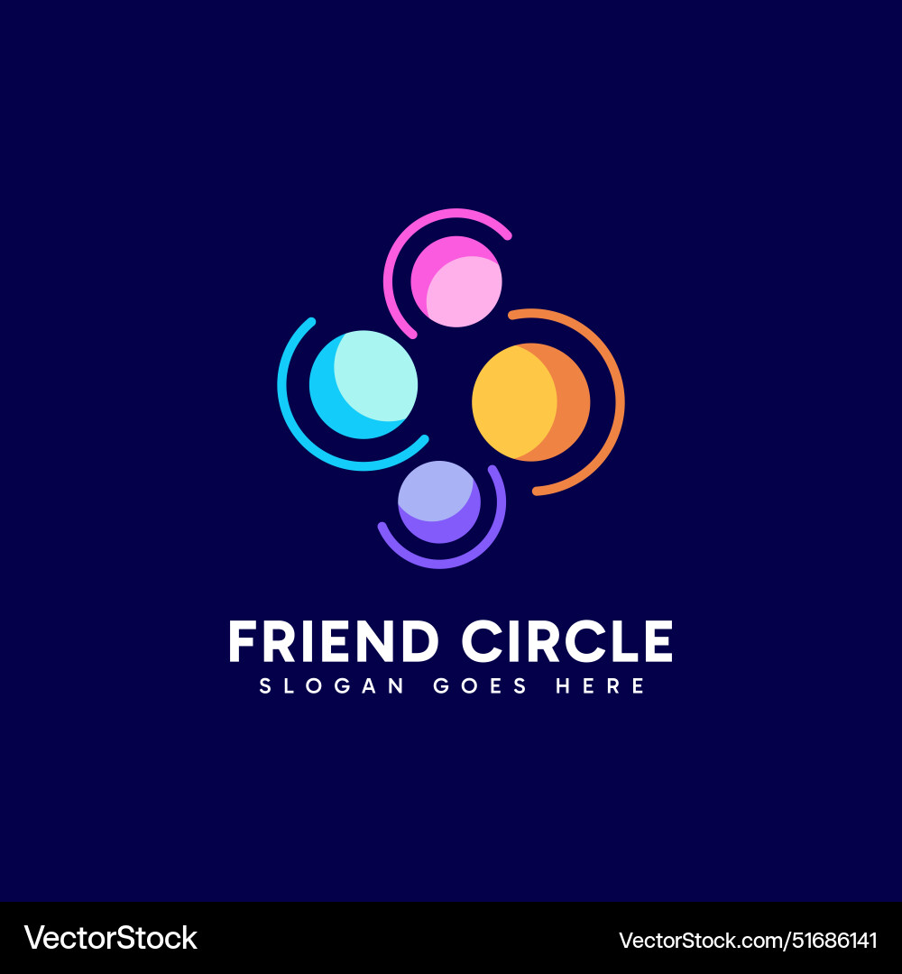 Circular colorful people as connection logo Vector Image