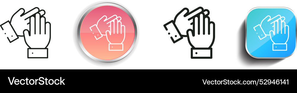 Clapping icon thin linear regular and button Vector Image