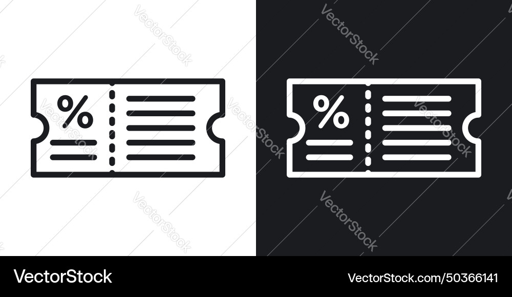 Discount voucher icon set gift shop coupon Vector Image