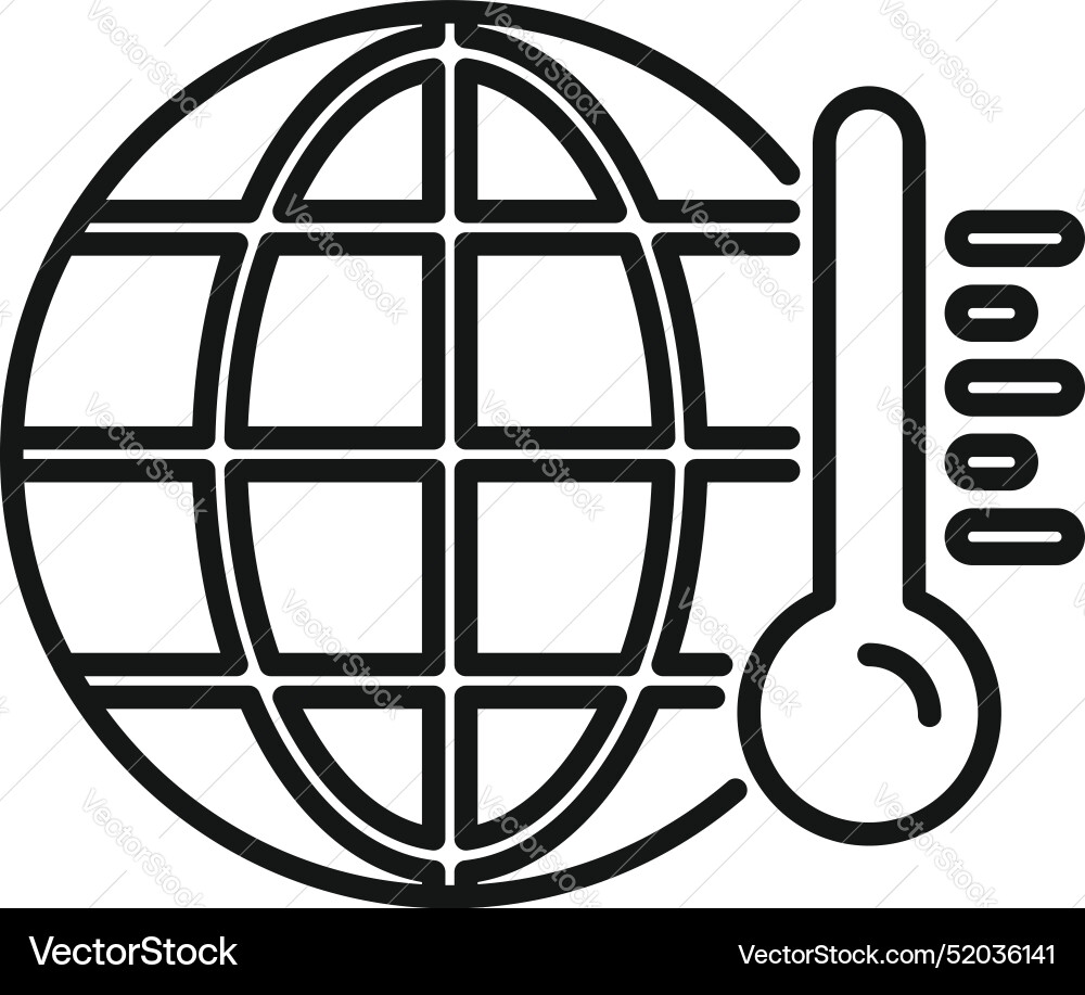 Global warming icon showing earth globe Royalty Free Vector