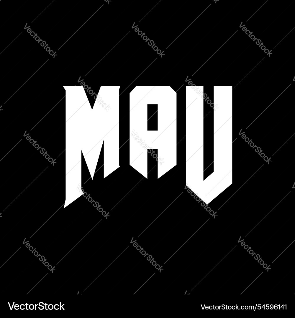 Mau letter logo design for technology company Vector Image