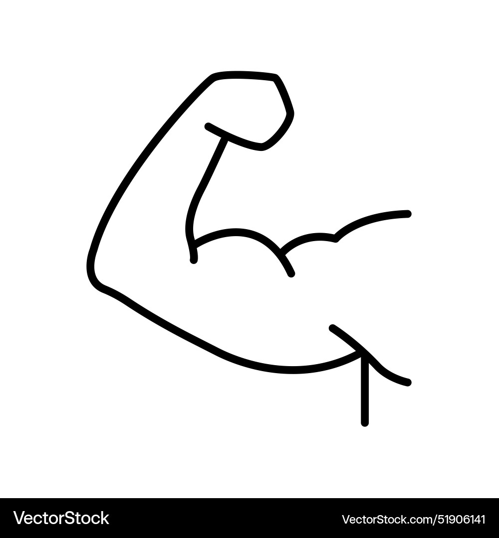 Muscle body building icon in thin line style Vector Image