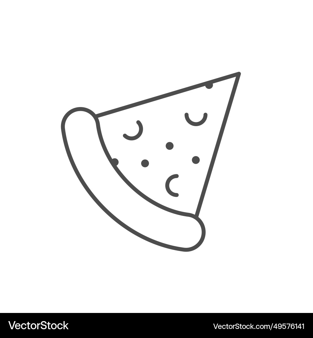 Pizza slice line outline icon Royalty Free Vector Image