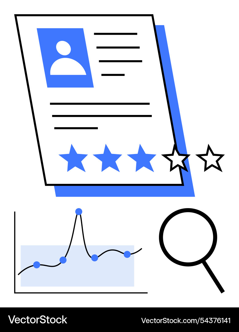Professional profile with star rating graph Vector Image
