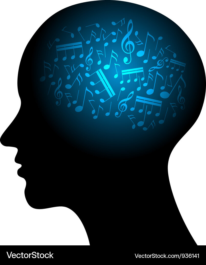 Profile with musical notes Royalty Free Vector Image