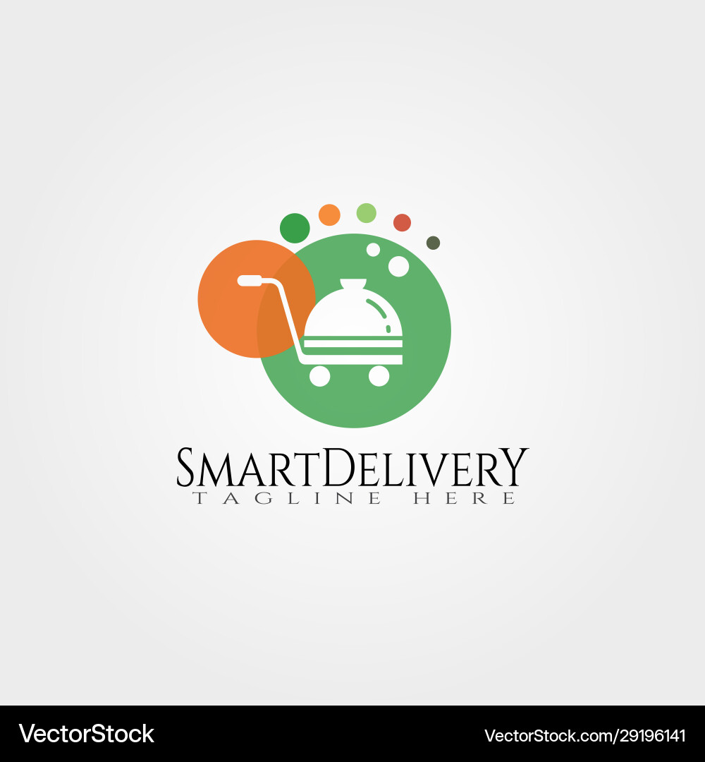 Smart delivery logo designfood icon Royalty Free Vector