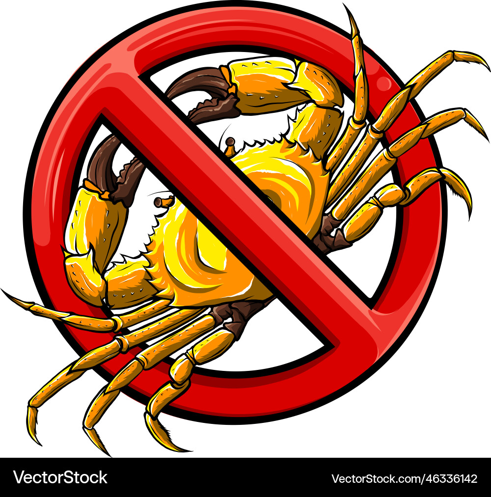 Allergy seafood prohibited icon on white Vector Image