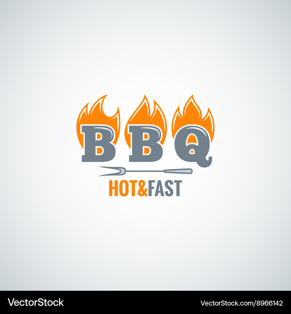 Barbecue fire logo design background Royalty Free Vector