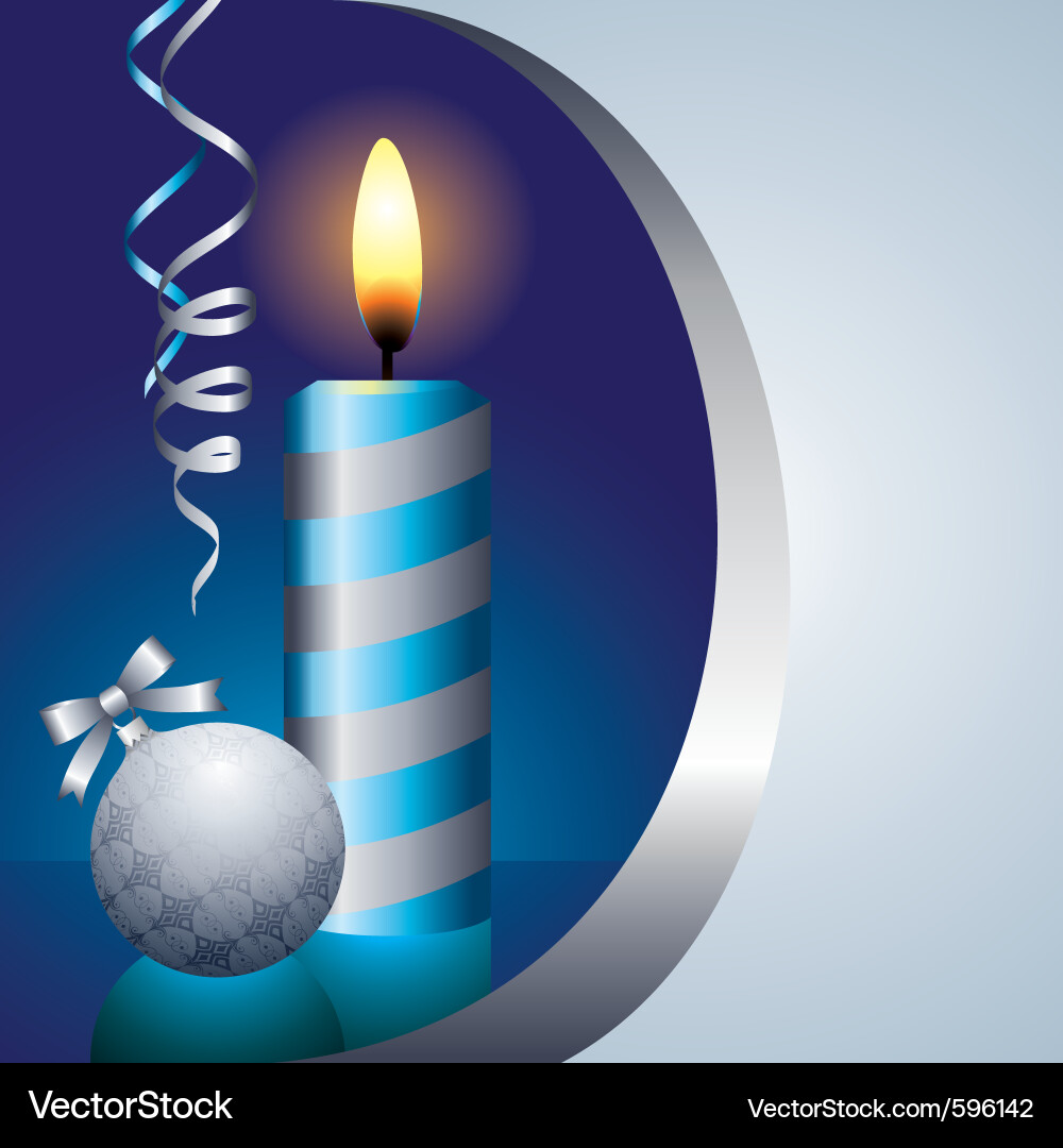 Blue candle Royalty Free Vector Image - VectorStock