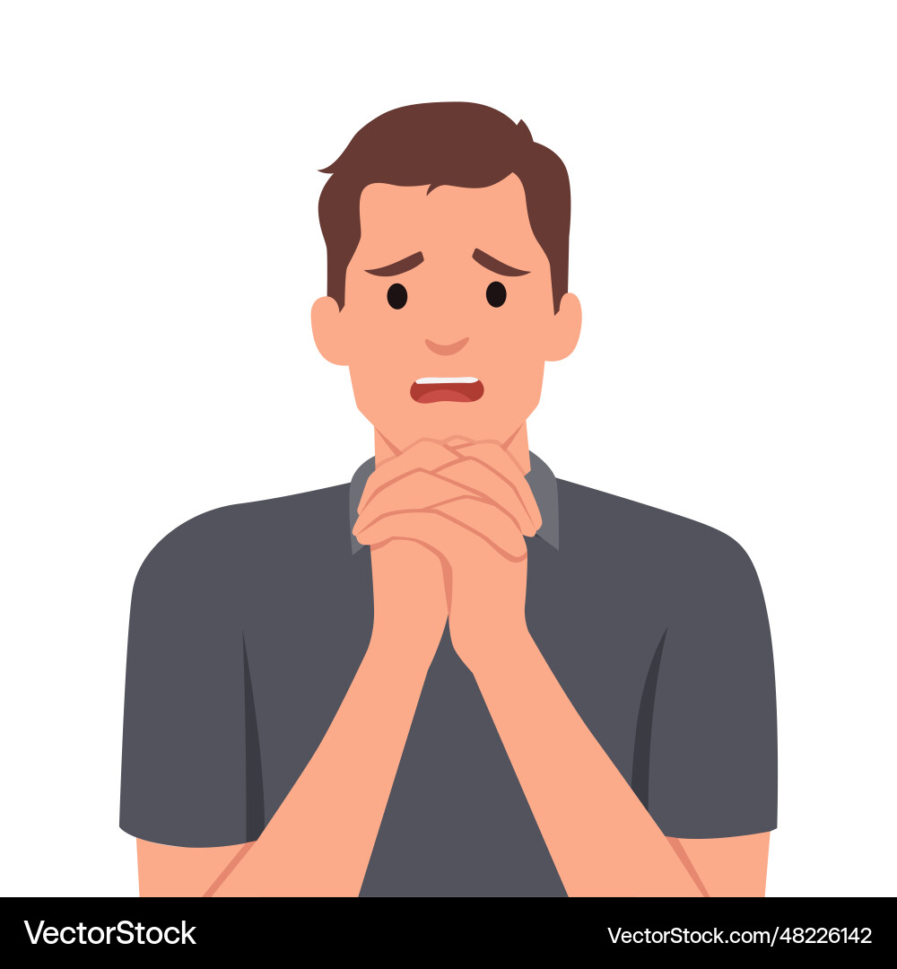 Concept of a man feeling sorry Royalty Free Vector Image