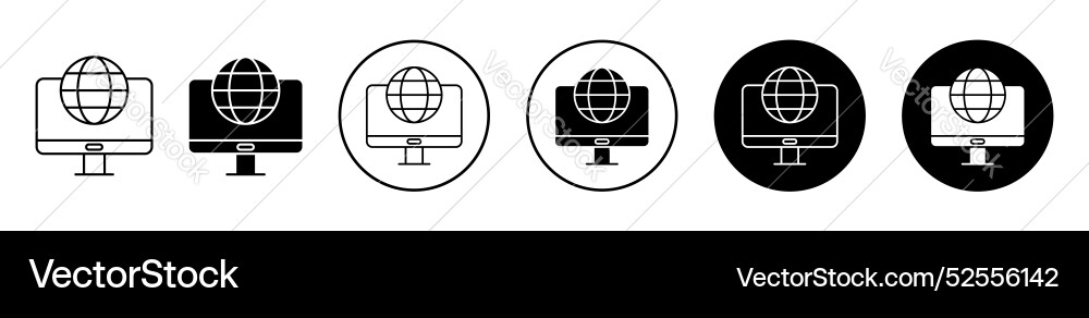 Domain icon set on white background Royalty Free Vector