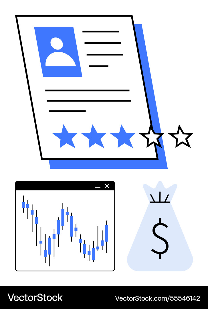 Evaluating performance with analytics profile Vector Image