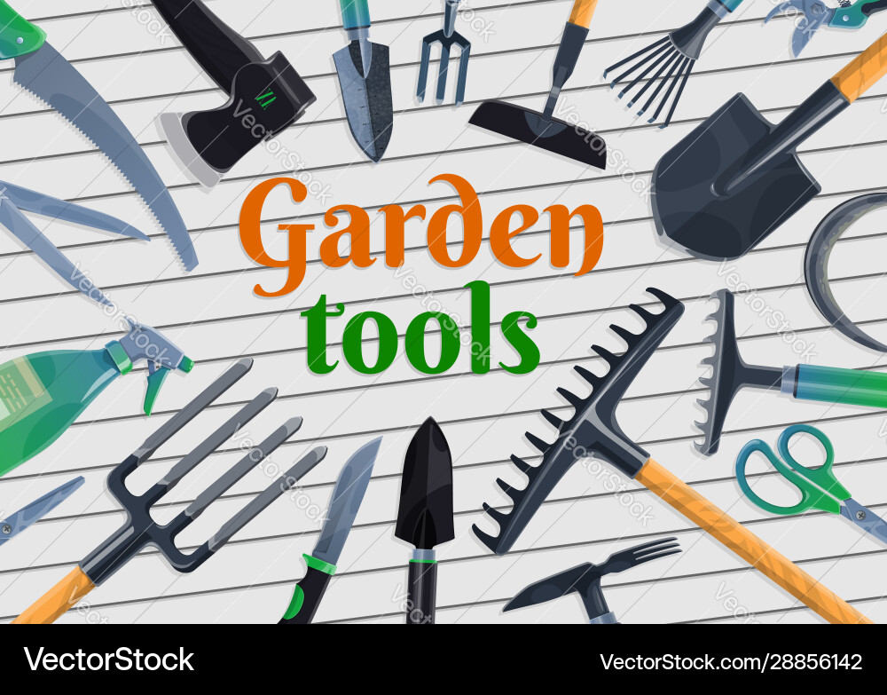 Garden and farm tools Royalty Free Vector Image