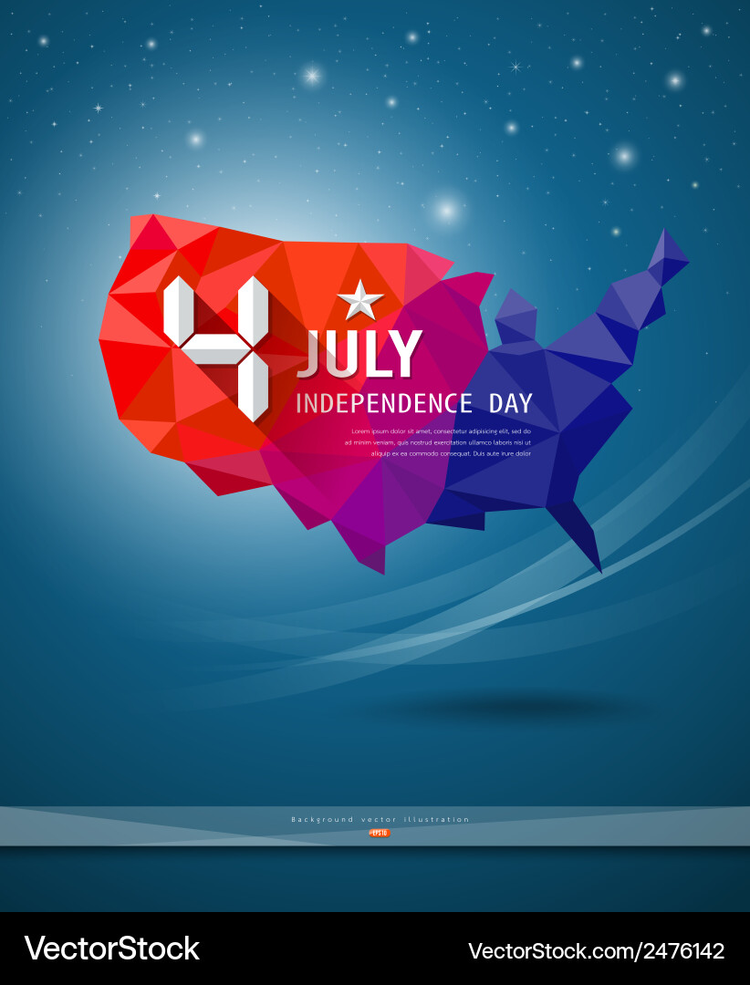 Independence day map of america geometry Vector Image