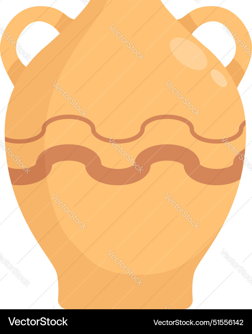 Large ceramic pot featuring wavy design Royalty Free Vector