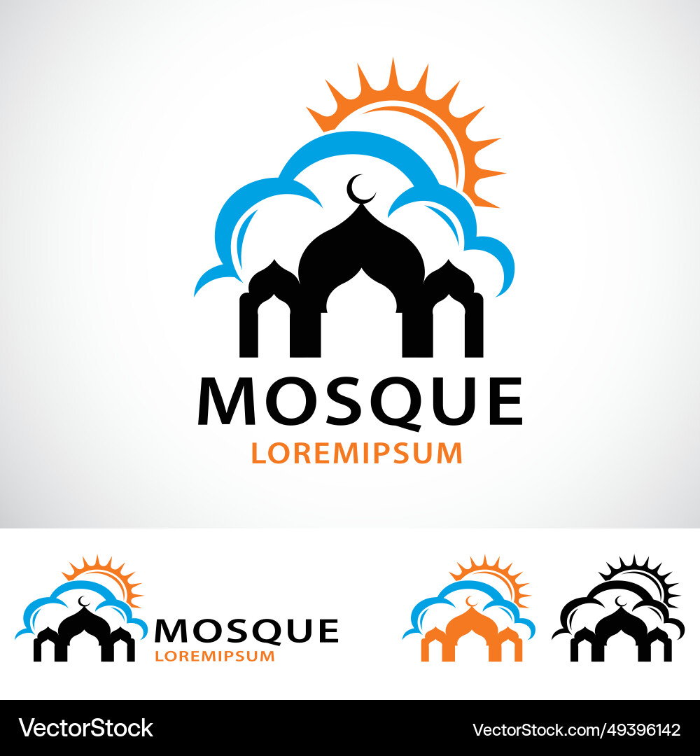 Mosque logo design template Royalty Free Vector Image