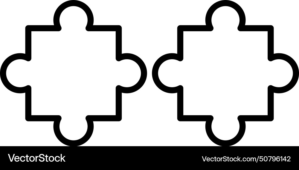 Puzzle icon line design template isolated Vector Image