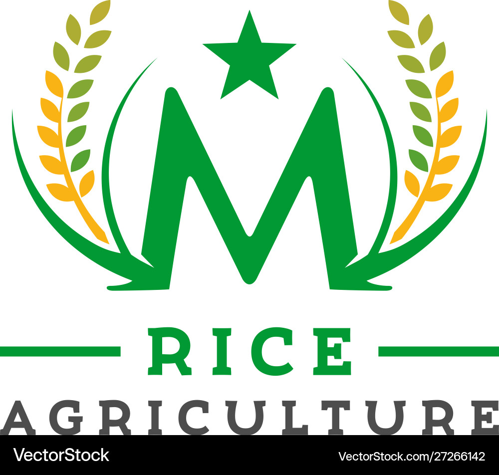 Rice Farm M Logo Royalty Free Vector Image - VectorStock