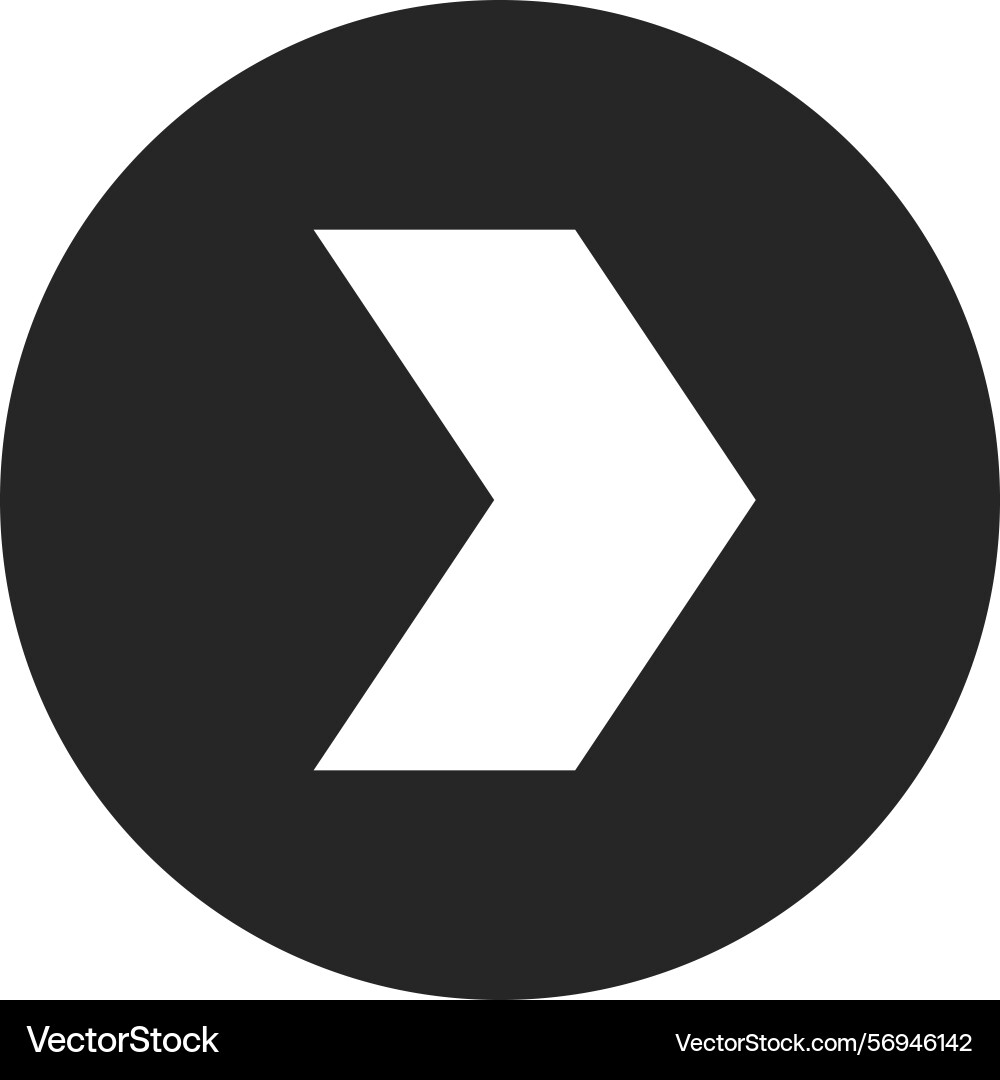 White arrow pointing right within a bold black Vector Image
