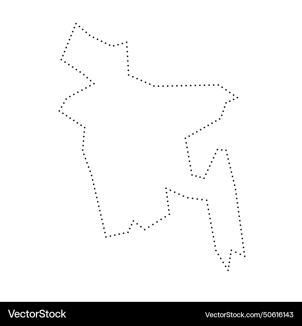 Bangladesh dotted outline map Royalty Free Vector Image