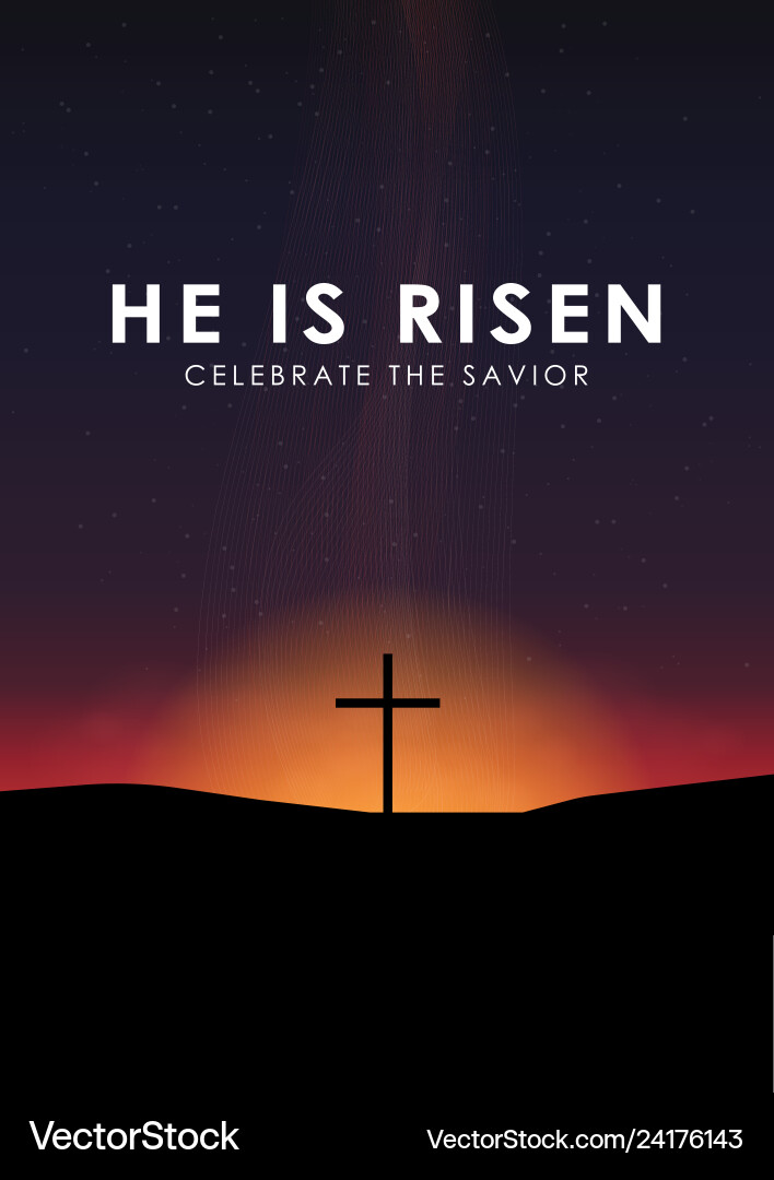 Christian easter scene saviour cross on dramatic Vector Image