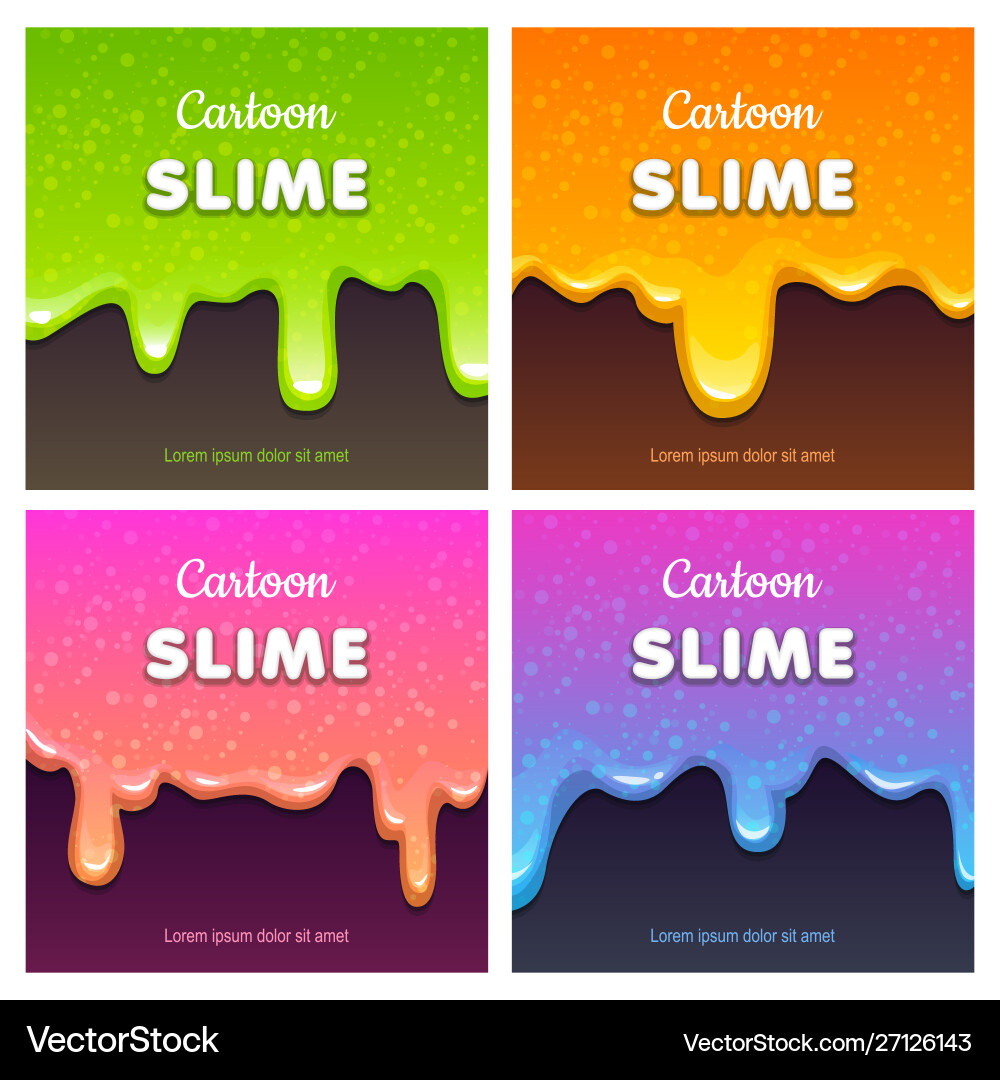 Colorful glittery slimy dribbles slime Royalty Free Vector