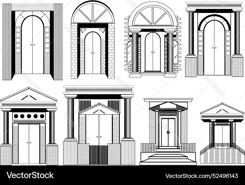 Door variations design Royalty Free Vector Image